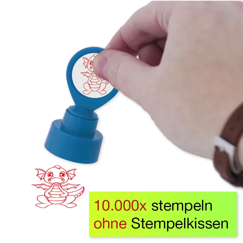 Siebdruck-Stempel "Perpetuum" rund "Drache" | 62317