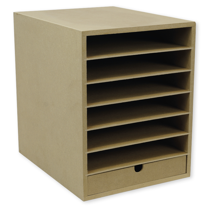 Ablagebox A4 mit 6 Fächer und 1 Schublade | 92898